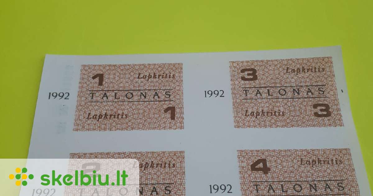 Lietuva Maisto talonai 1992m. lapkritis - Skelbiu.lt