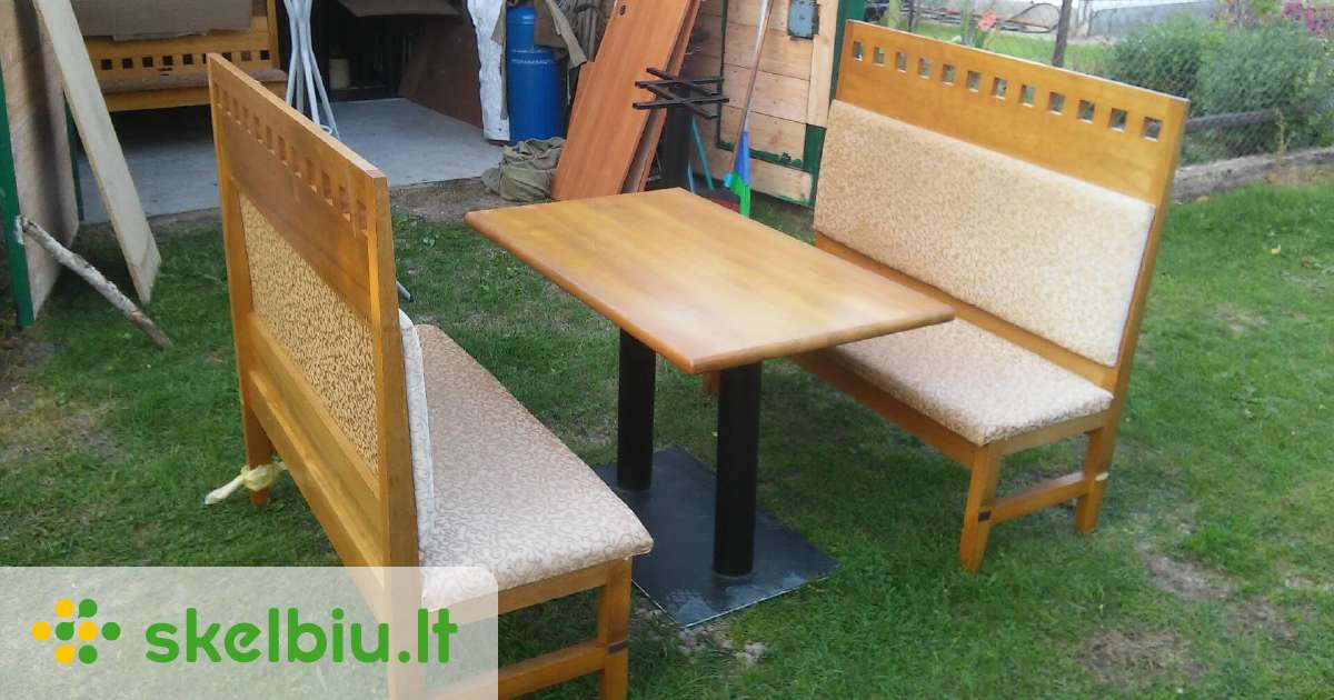 Stalai su suoliukais, Uosis. (tinka kavinėms) - Skelbiu.lt