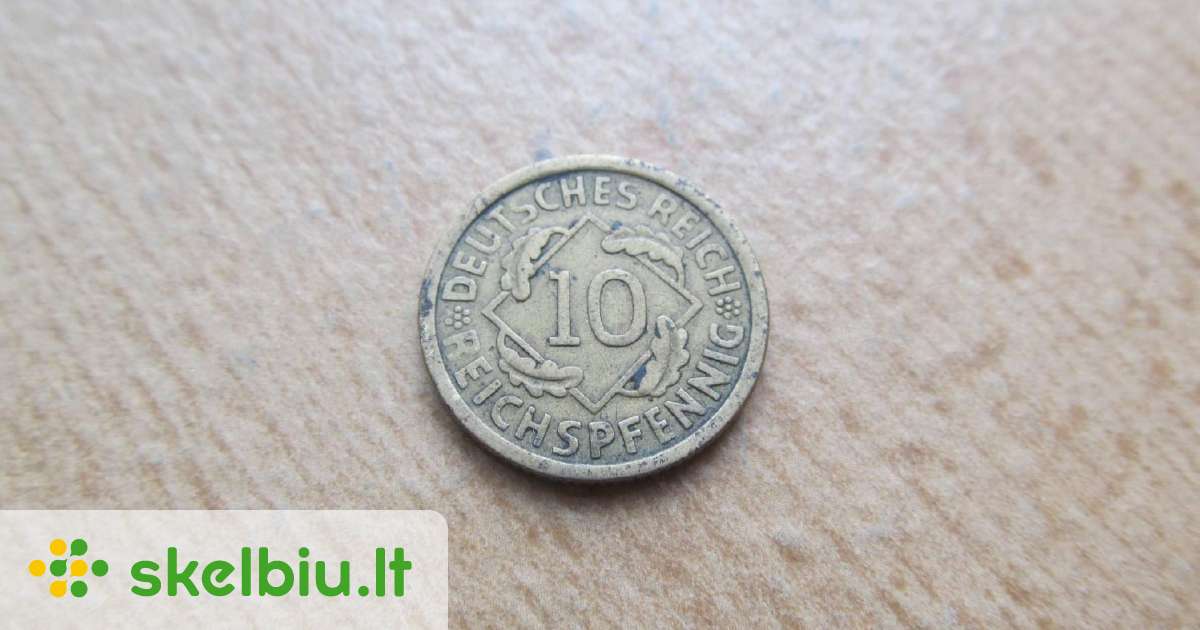 10 reichspfennig , Vokietija , 1925 A, D - Skelbiu.lt