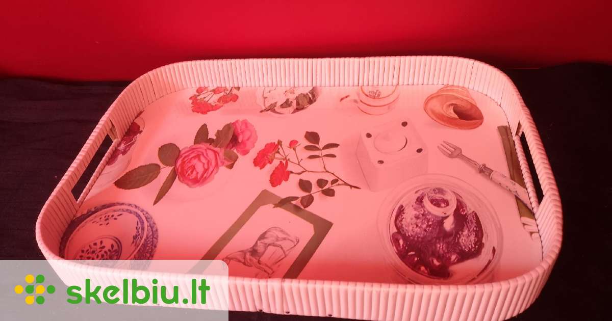 Vintažinis padėklas su rankenomis - Skelbiu.lt