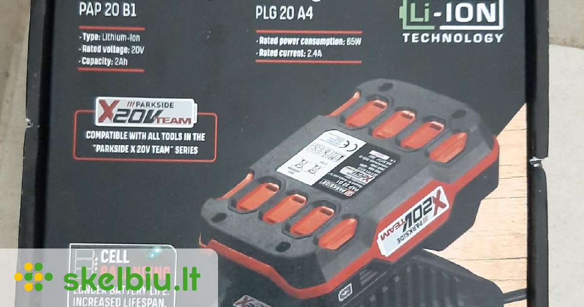 Parkside akumu 20v. pakrovejai ir 4 ah, akumai. - Skelbiu.lt