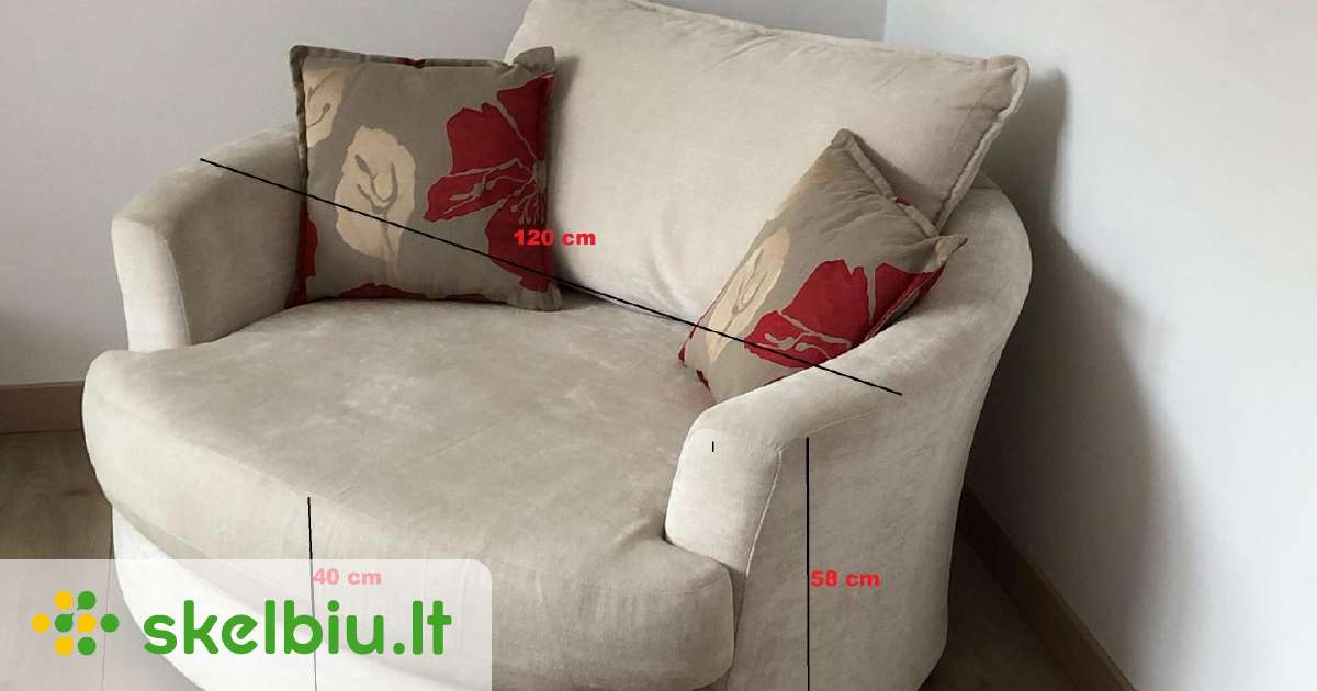 Didelė apvali sofa su atlošu - Skelbiu.lt