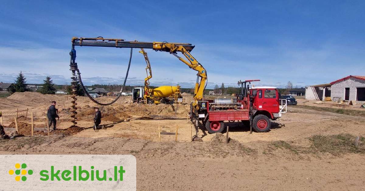 Cfa Poliu gręžimas, grežtiniai pamatai,cfa poliai - Skelbiu.lt