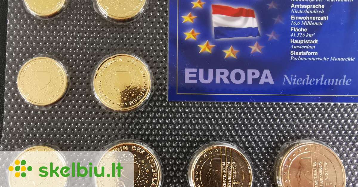 Nyderlandai 2011 eurų rinkinys Unc dengtas Au - Skelbiu.lt