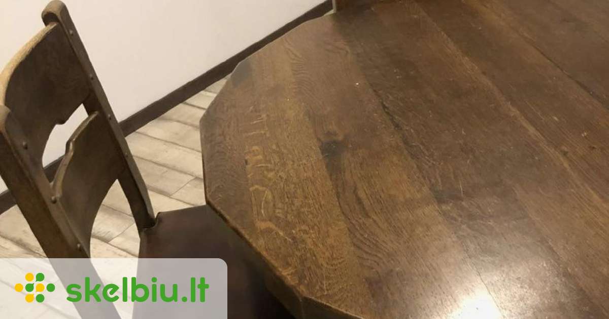 Medinis stalas ir 4 kedes - Skelbiu.lt