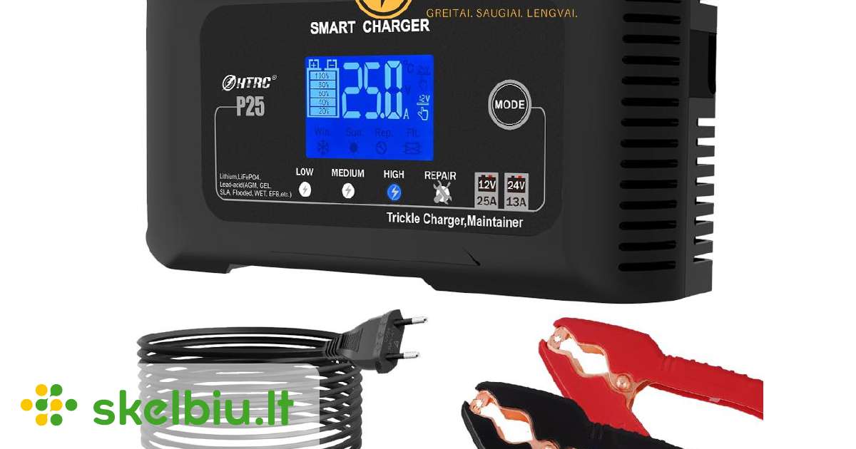 Smart Akumuliatorių pakrovėjas įkroviklis 12v 25a - Skelbiu.lt