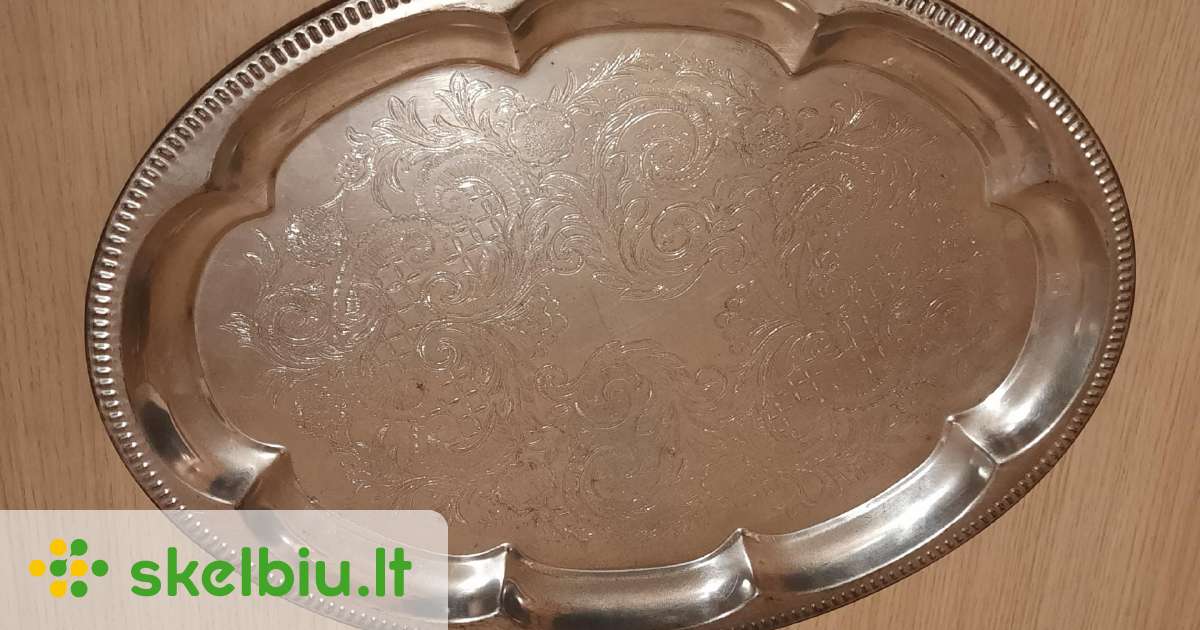 Ovalus metalinis padėklas - Skelbiu.lt