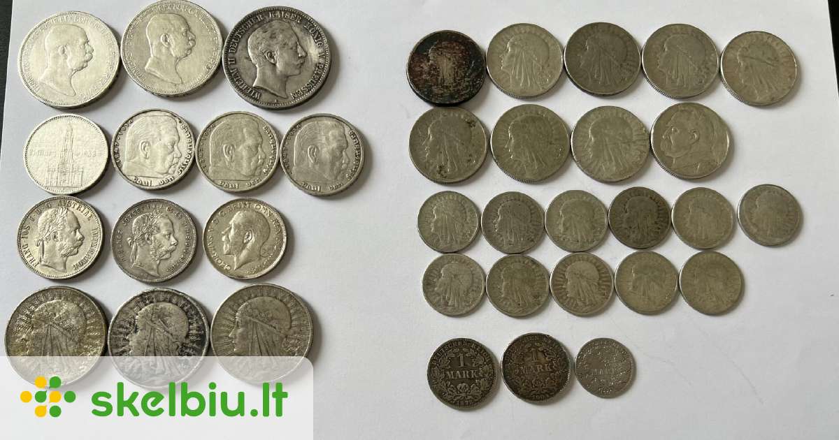 Įvairios sidabrinės monetos - Skelbiu.lt