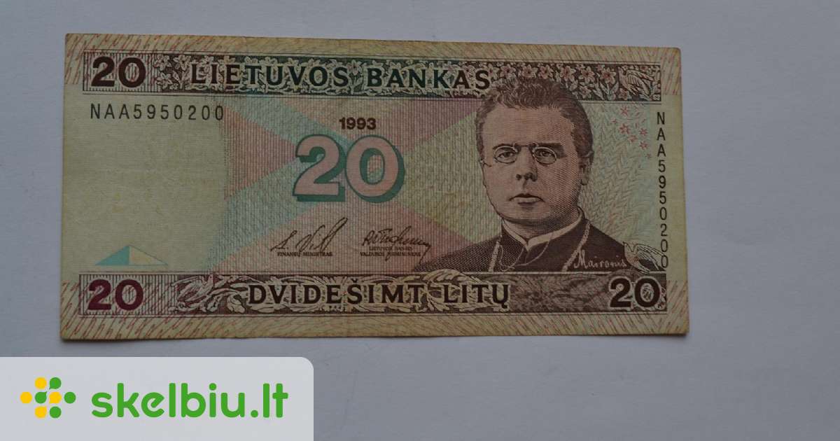 20 litu 1993 m. - Skelbiu.lt