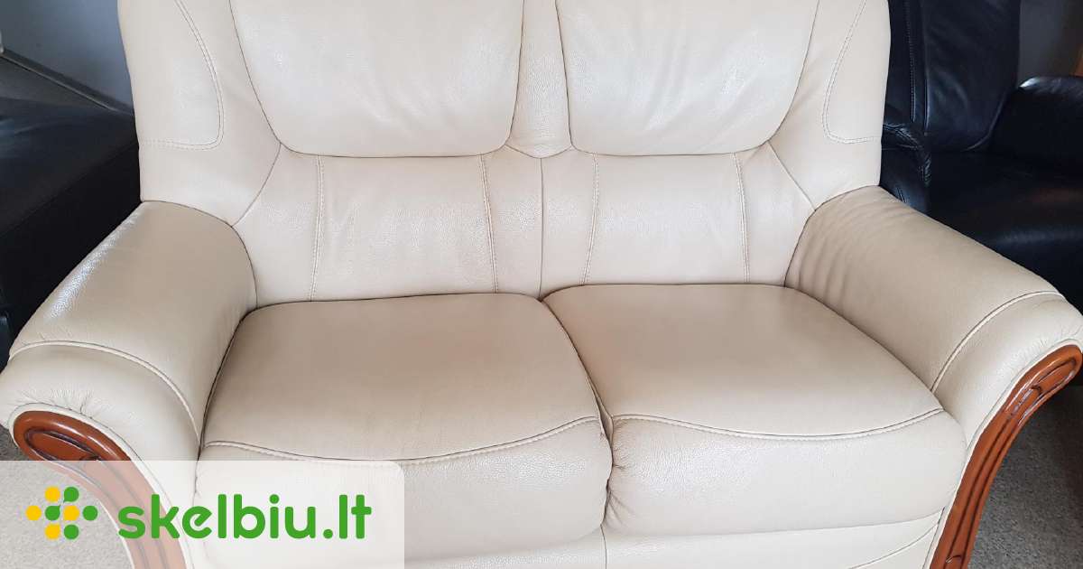 Labai gražus,natūralios odos itališkas sofų kompl. - Skelbiu.lt