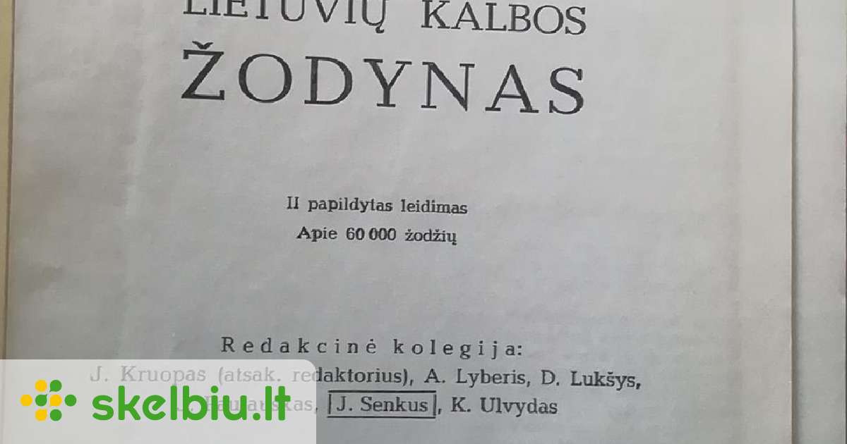 Dabartines lietuviu kalbos zodynas - Skelbiu.lt