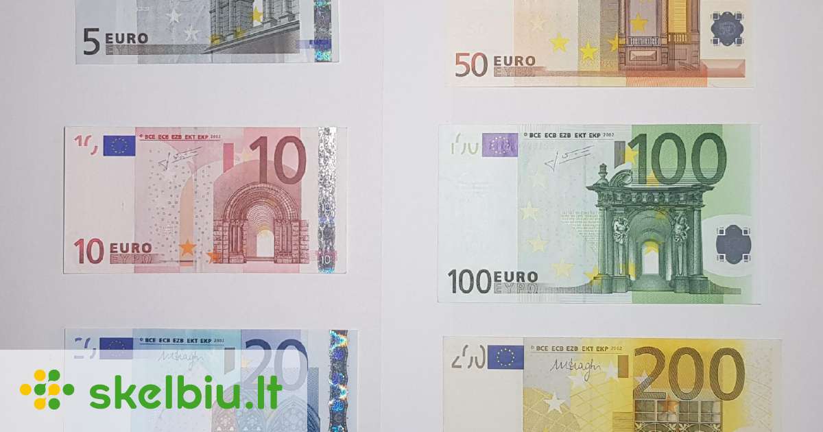 2002 metų eurų banknotai - Skelbiu.lt