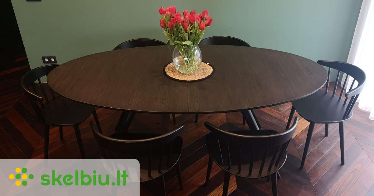 Didelis ovalus išskleidžiamas valgomojo stalas - Skelbiu.lt