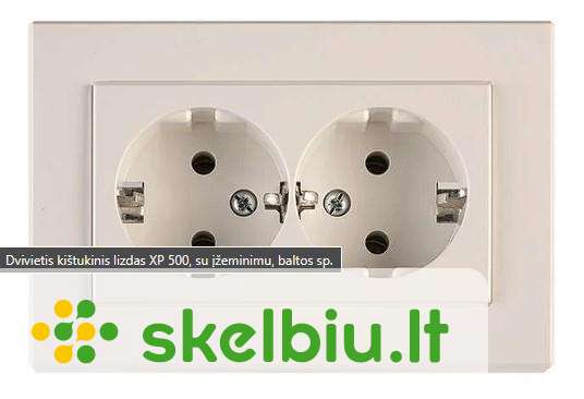 Dvivietė rozetė Vilma Xp 500, su įžeminimu - Skelbiu.lt