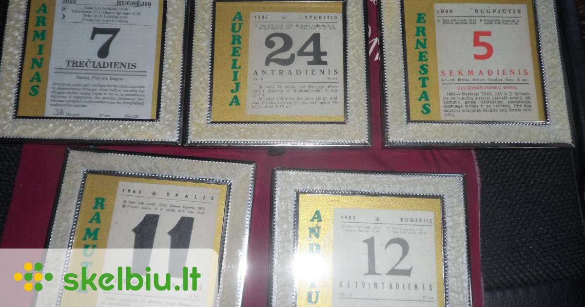 Seni kalendoriaus lapeliai nuo 1960m - Skelbiu.lt