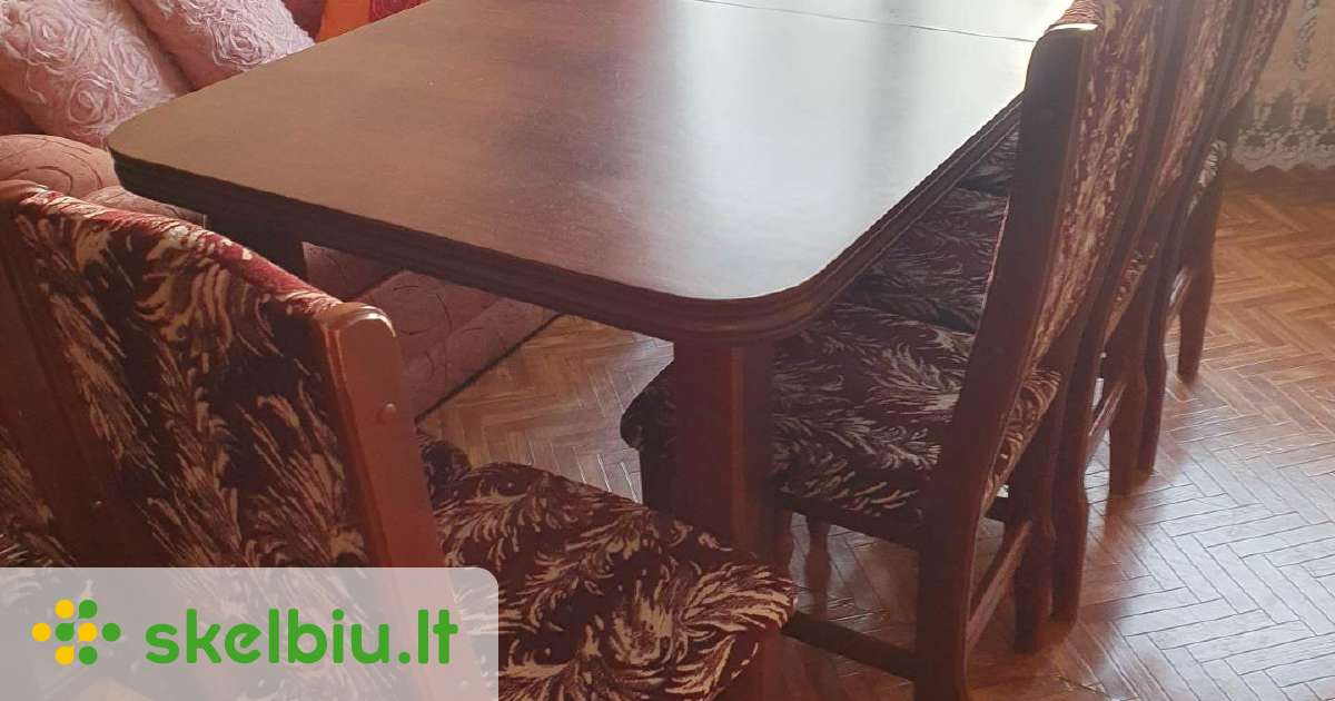 Valgomasis iskleidziamas stalas su kedemis - Skelbiu.lt