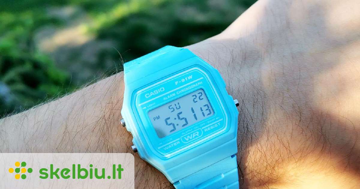 Casio F-91w "Tiffany blue" laikrodis - Skelbiu.lt