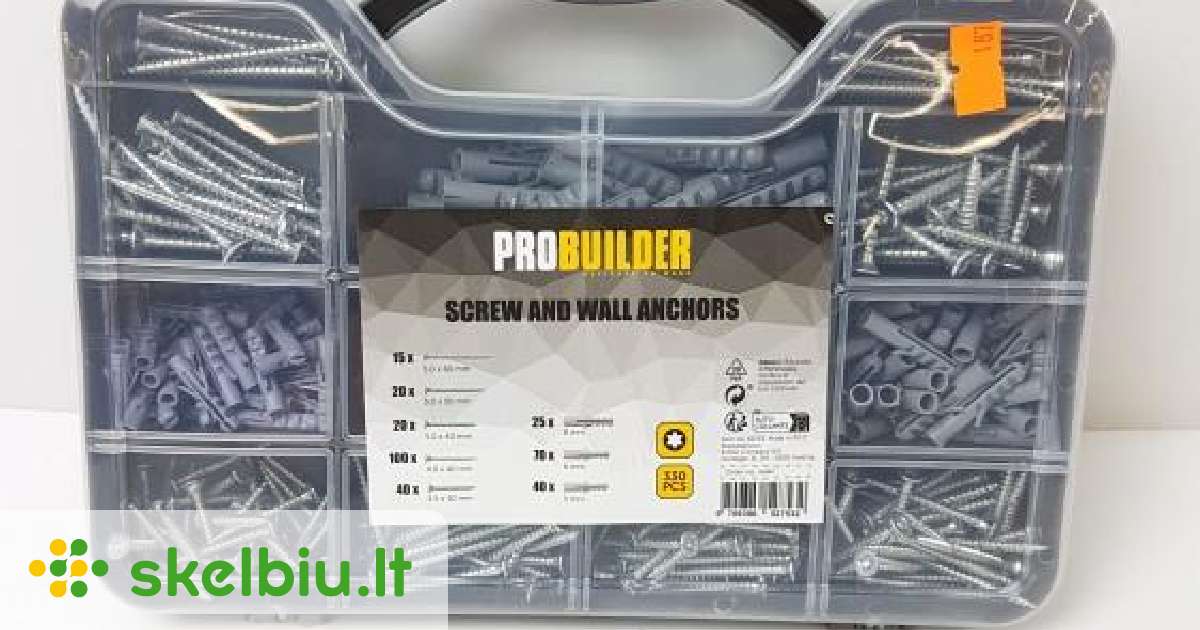 330 Vnt. Varžtų Ir Kaiščių Rinkinys "Probuilder" - Skelbiu.lt