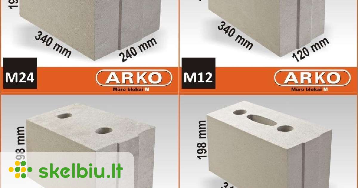 Arko Blokeliai M10, M12, M18, M24 - Skelbiu.lt
