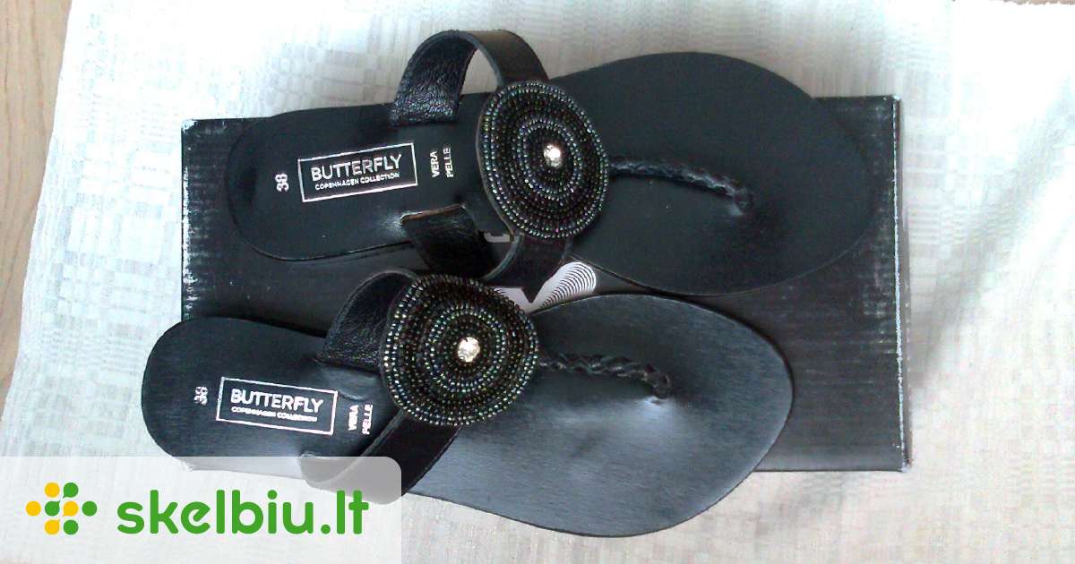 Butterfly juodos odines vasarines basutes-šlepetės - Skelbiu.lt