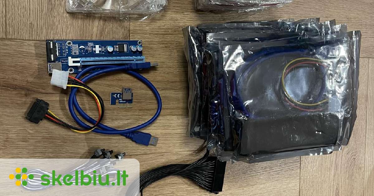 14x riser, 6x fan, 6x switch, 1x Atx už 20e - Skelbiu.lt