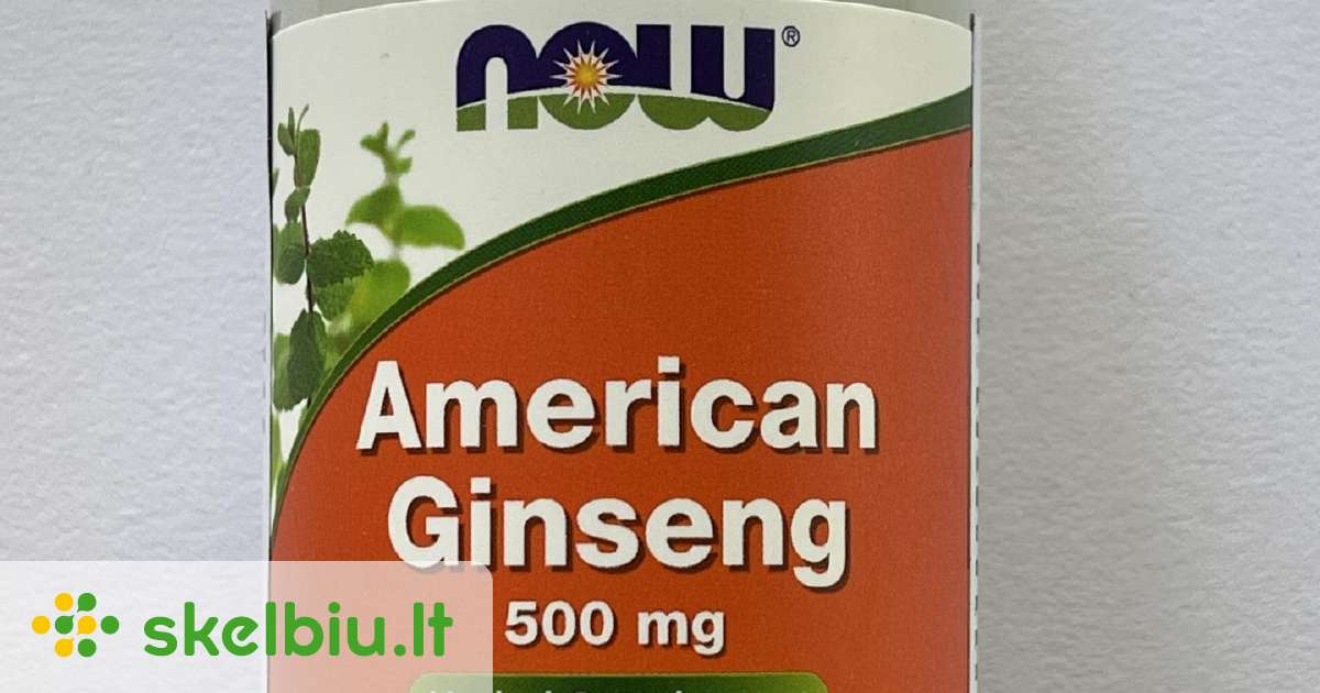 Amerikos ženšenis Panax Ginseng 500mg/100kapsulių - Skelbiu.lt