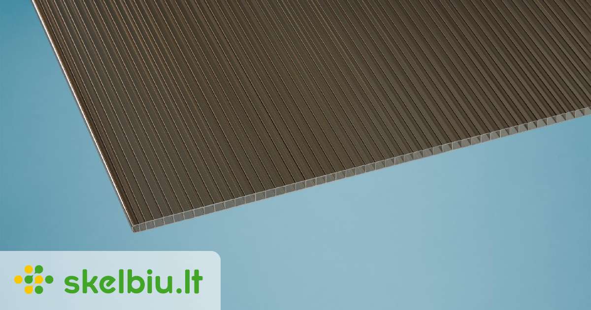Kanalinis polikarbonatas 6mm, Bronza 6m X 2,1m - Skelbiu.lt