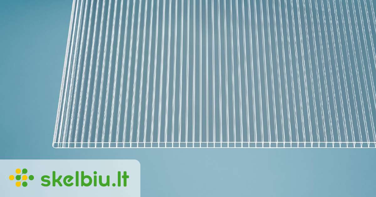 Kanalinis polikarbonatas 10mm, Skaidrus 6m X 2,1m - Skelbiu.lt