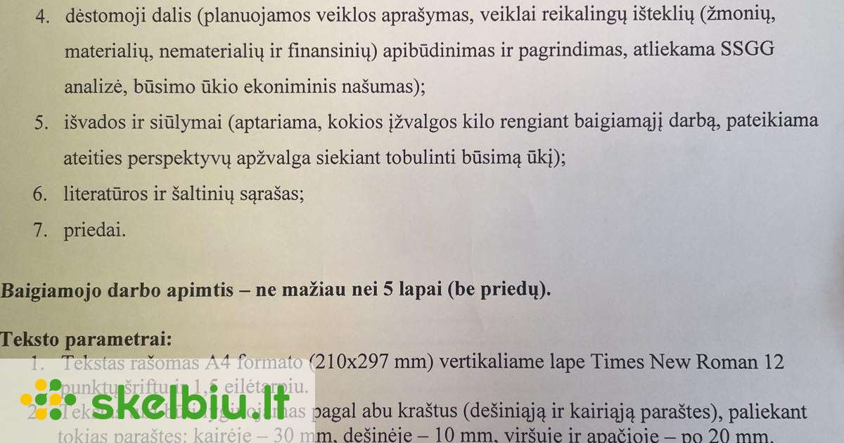 Ūkininko pažymėjimas. Baigiamieji darbai. - Skelbiu.lt