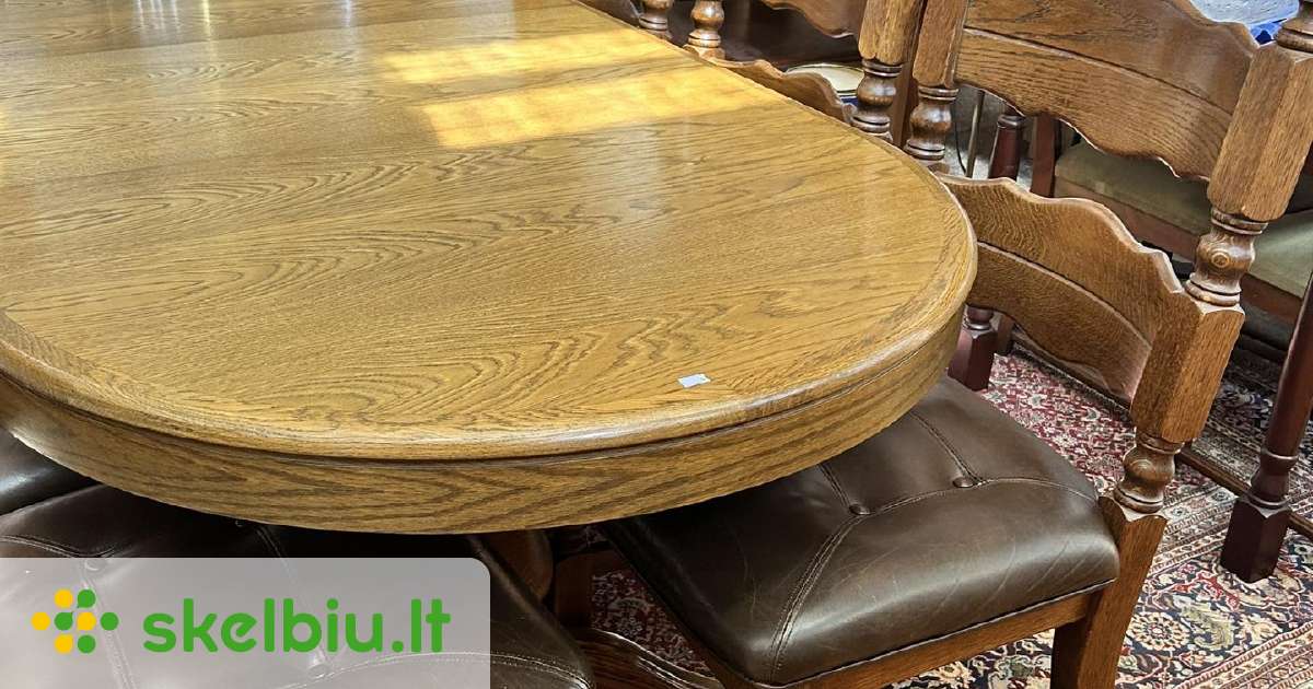 Masyvus ąžuolinis stalas. - Skelbiu.lt