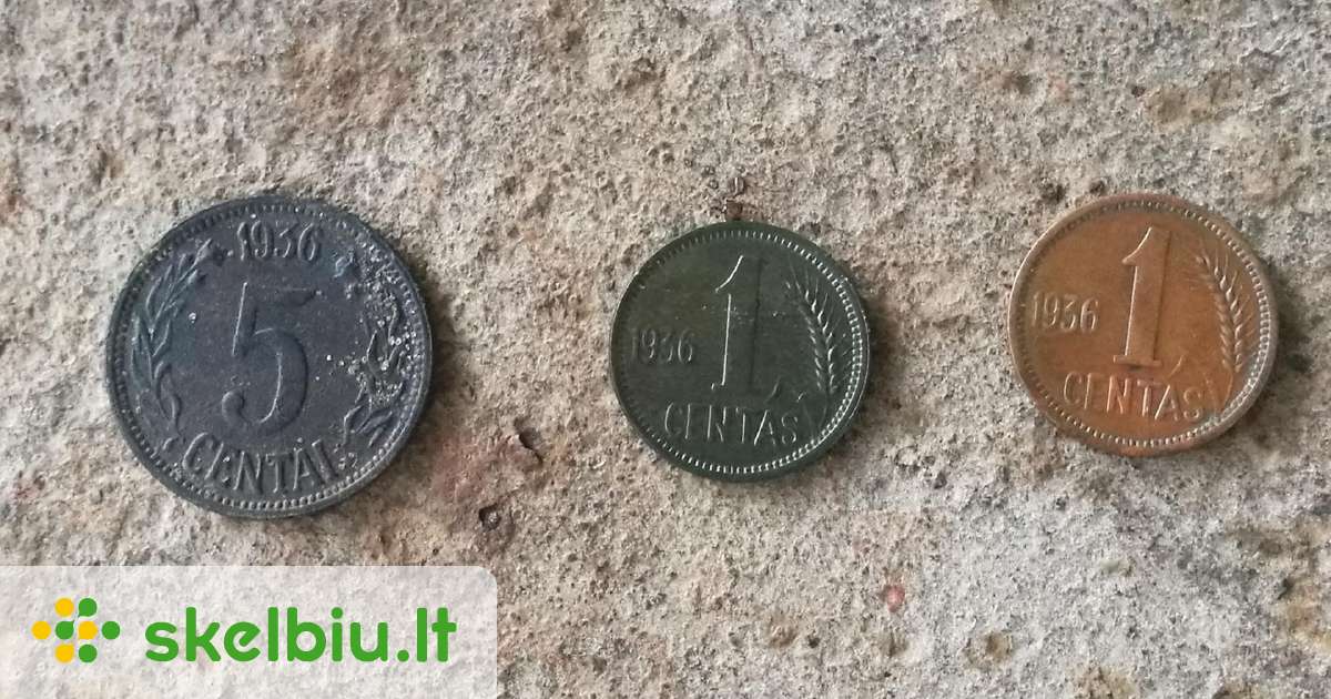 1936 centai, penki ir vienas lietuviški centai - Skelbiu.lt