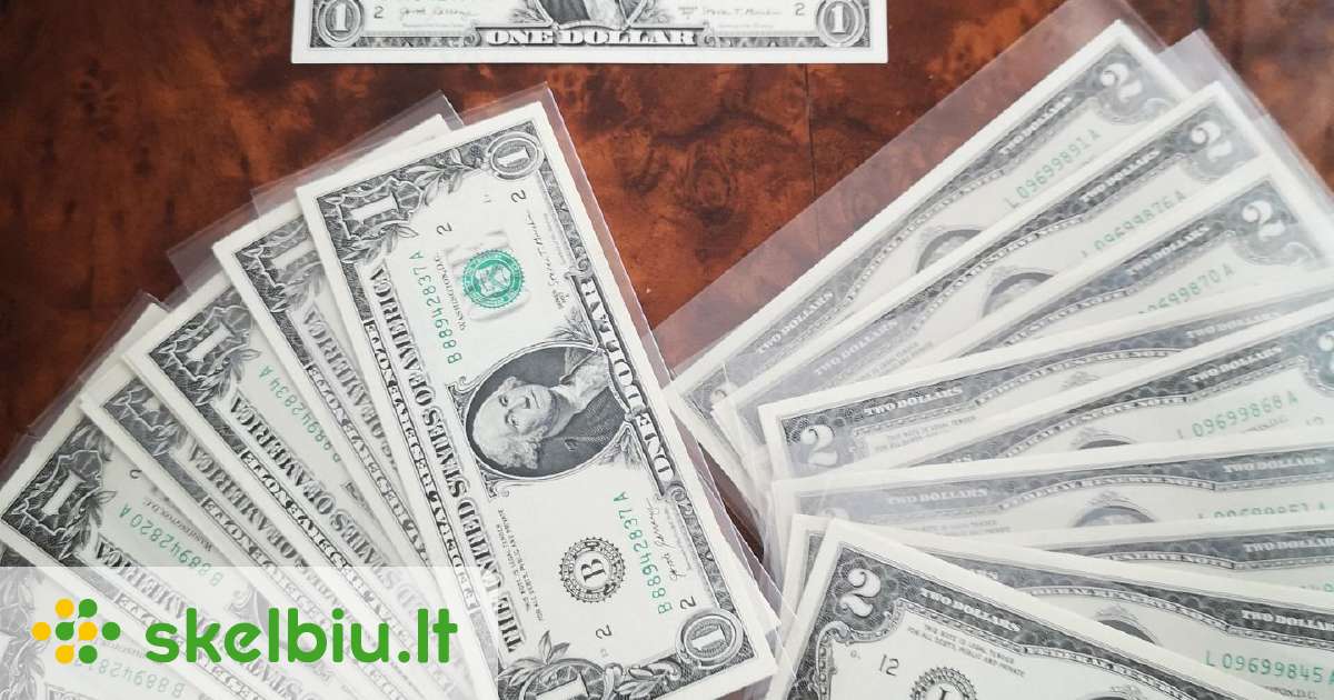 1 usa 2 doleriai du JAV pinigas kopiūra Amerika $ - Skelbiu.lt