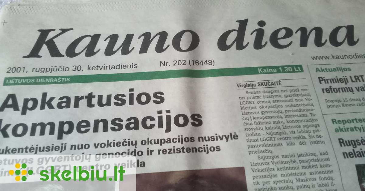 Kauno diena laikraštis - Skelbiu.lt