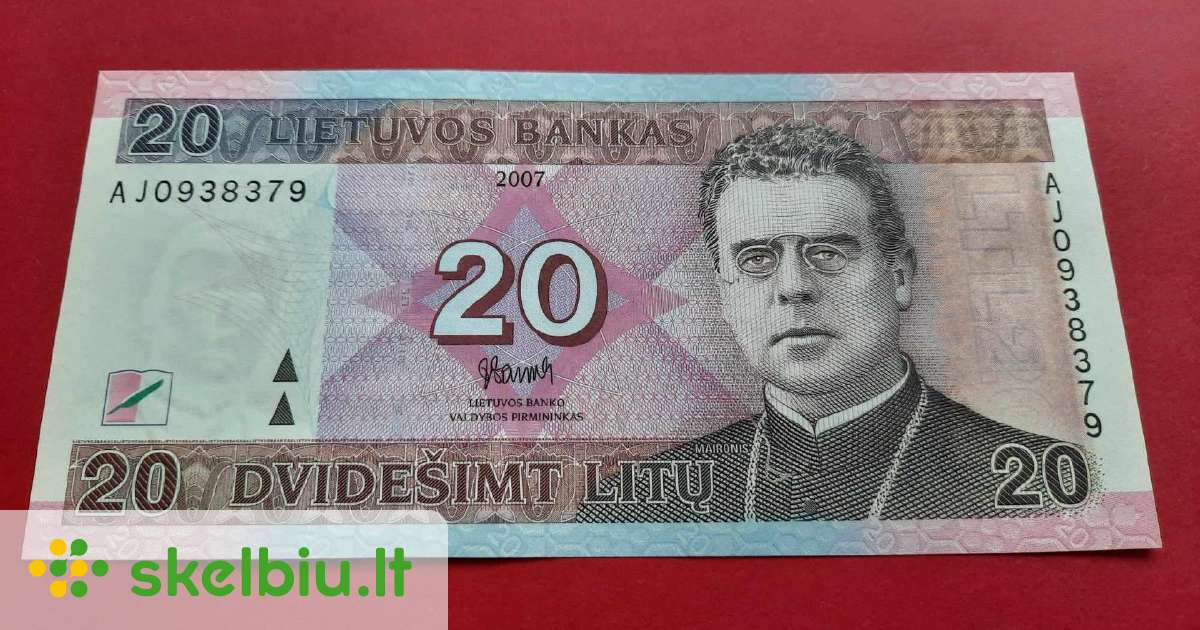 20 litu, nebuve apyvartoj,unc - Skelbiu.lt