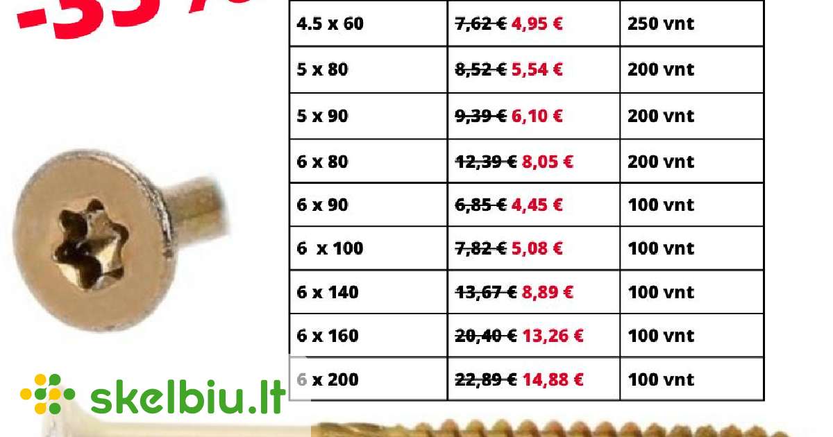 Medsraigčiai įleidžiama/padidinta galvute -35% - Skelbiu.lt