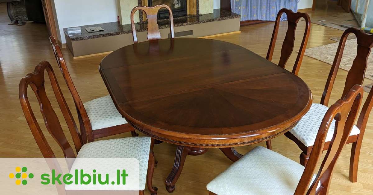 Valgomojo stalas su 6 kėdėmis - Skelbiu.lt