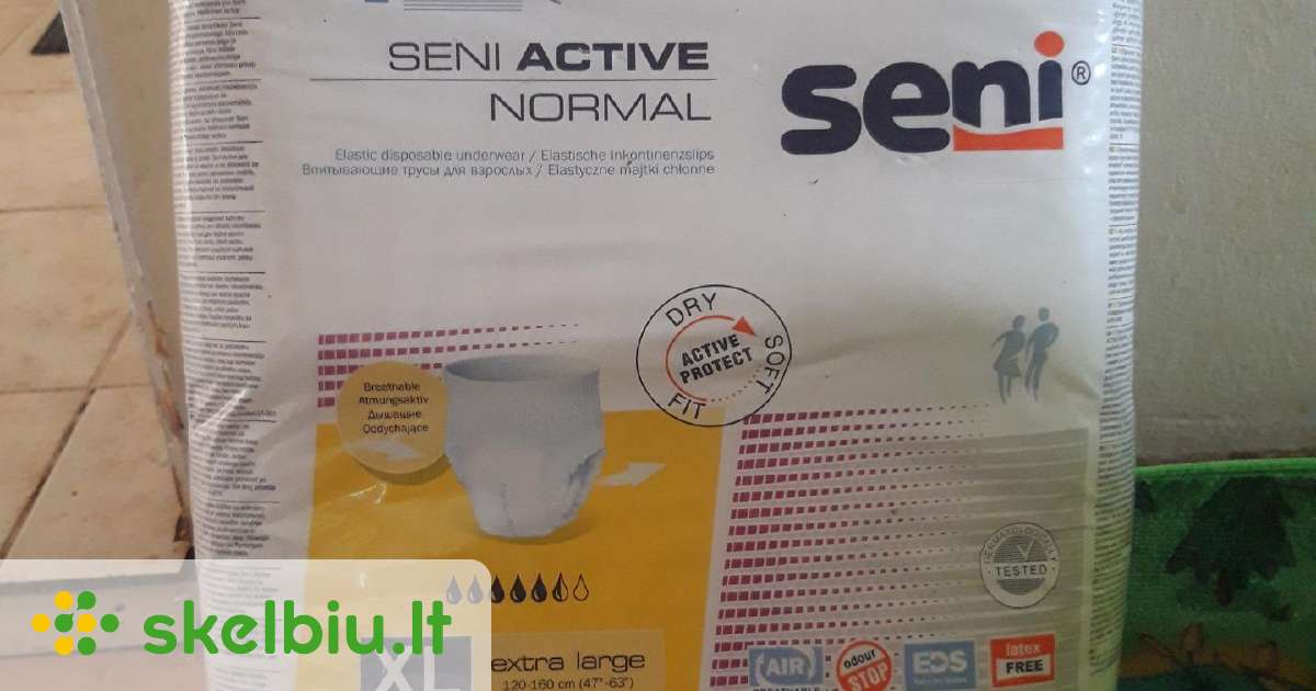 Suaugusiu pampersai Seni Active Normal XL - Skelbiu.lt