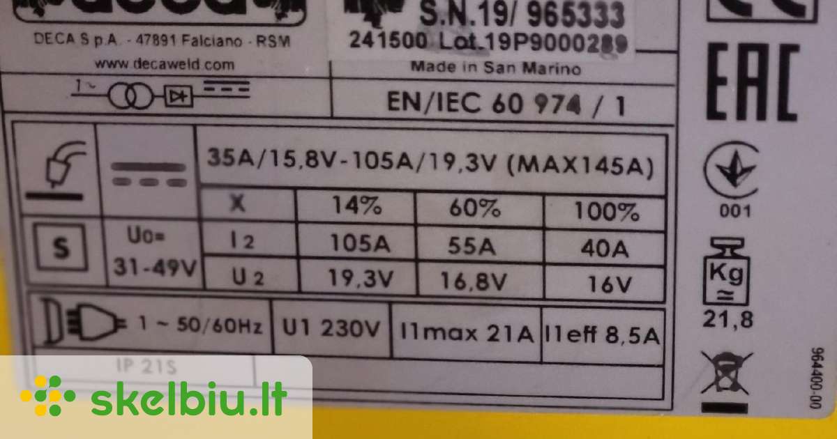 Kempas suvirinimo aparatas deca Mig Mag - Skelbiu.lt