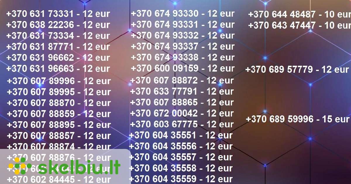 Parduodu tel. numerius - Skelbiu.lt