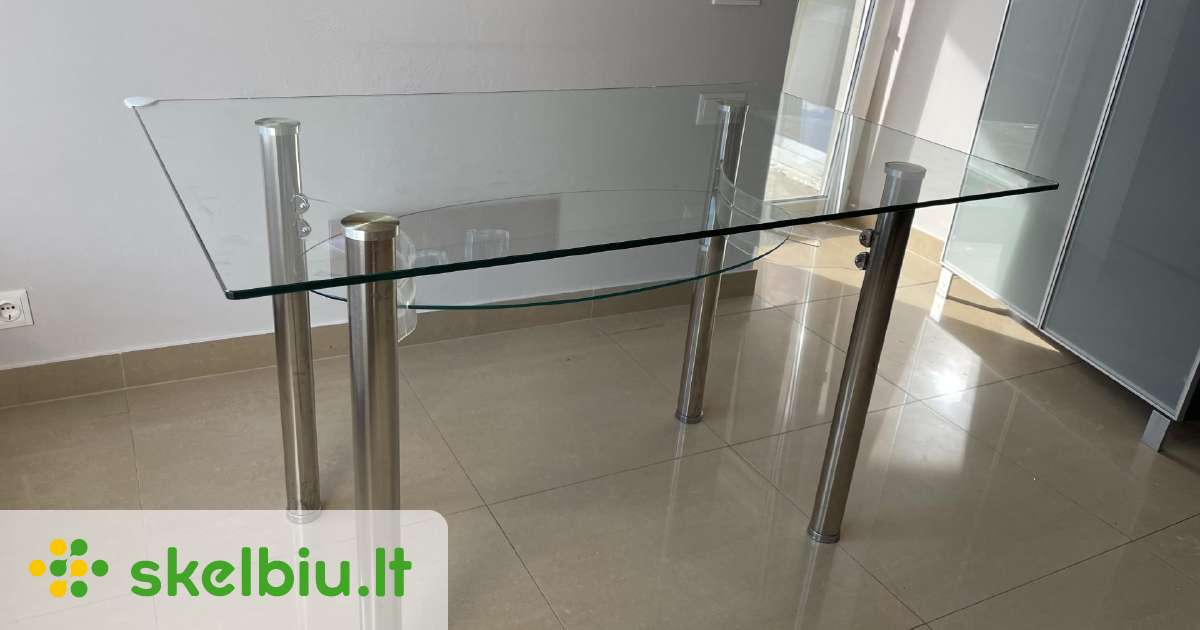 Valgomasis stiklinis stalas - Skelbiu.lt