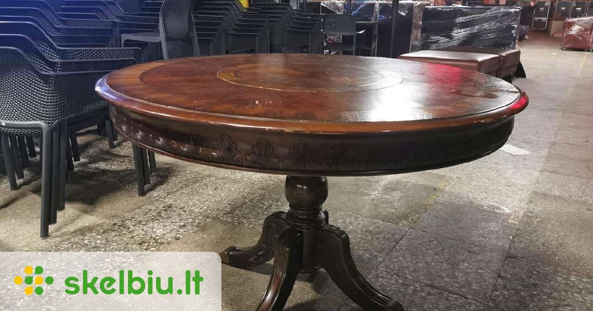 Medinis apvalus stalas - Skelbiu.lt