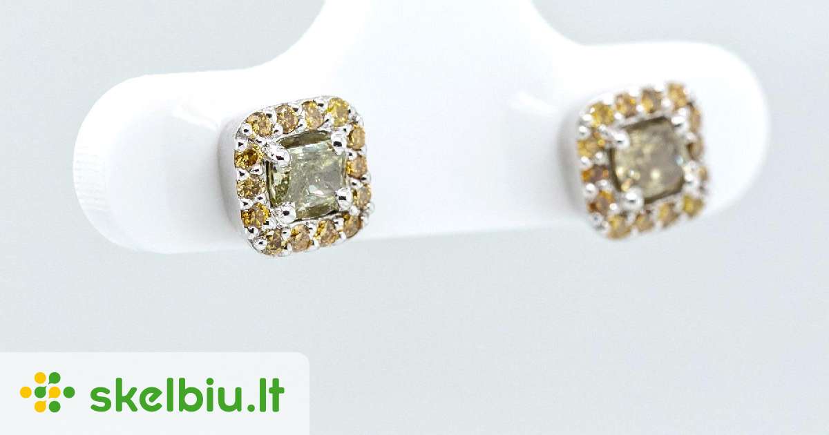 Prabuoti Auksiniai auskarai su deimantais 0.68ct - Skelbiu.lt