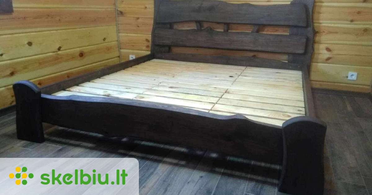 Ąžuolinė dvigulė lova - Skelbiu.lt