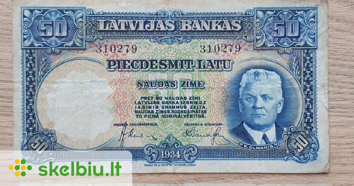 Latvijos banknotai Latai - Skelbiu.lt
