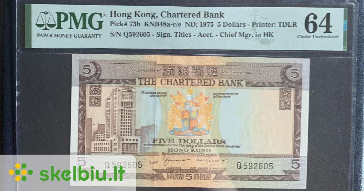 Hon Kongo 5 doleriai, Pmg 64 - Skelbiu.lt
