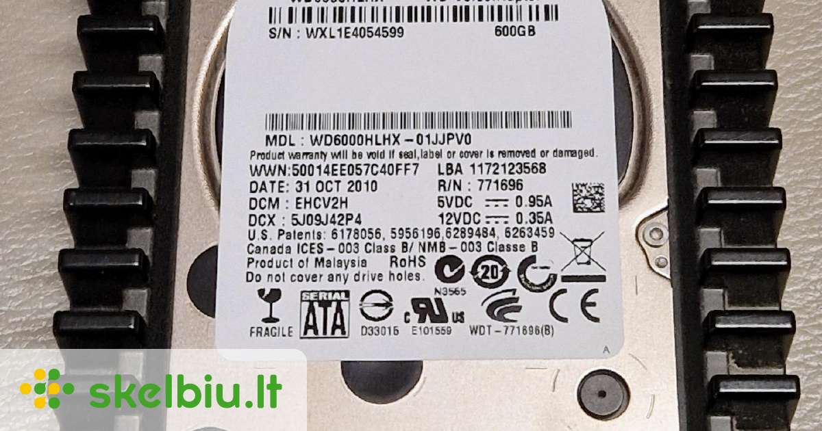 Wd Velociraptor 600gb 10000rpm Wd6000hlhx Sata - Skelbiu.lt