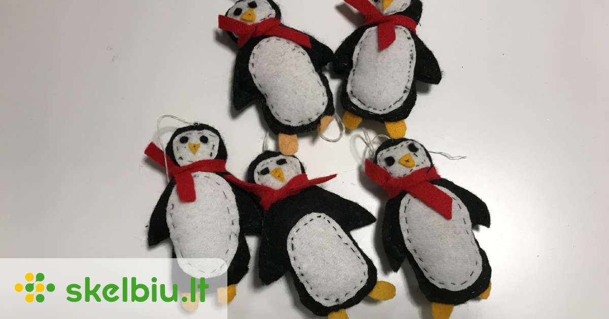 Žaisliukai, papuošimai Kalėdų eglutei, pingvinai - Skelbiu.lt