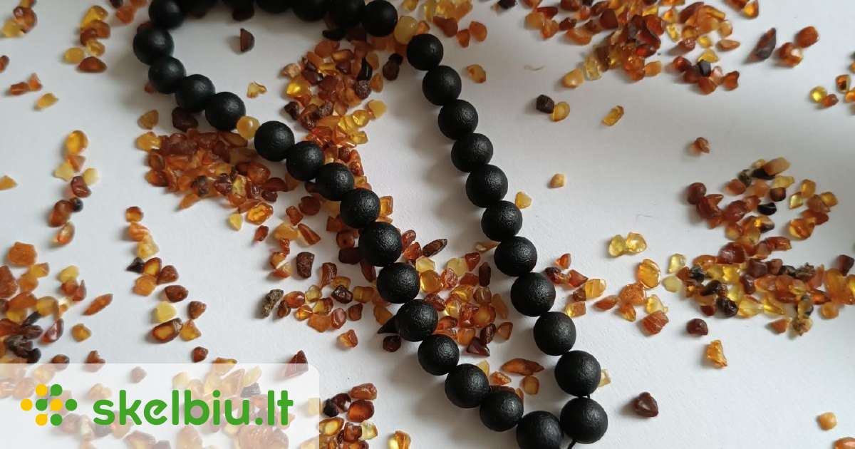 Juodo gintaro Karoliai - Gyvybes medis - Skelbiu.lt