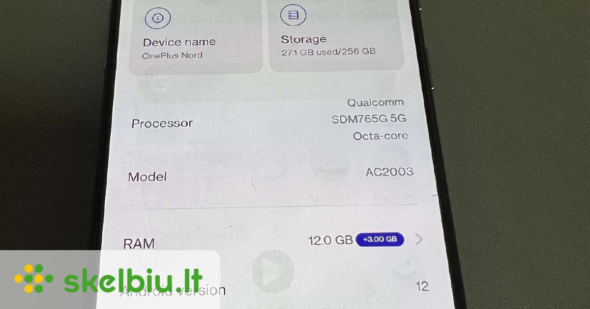 Oneplus Nord Ac2003 12gb RAM 256 GB 5G - Skelbiu.lt