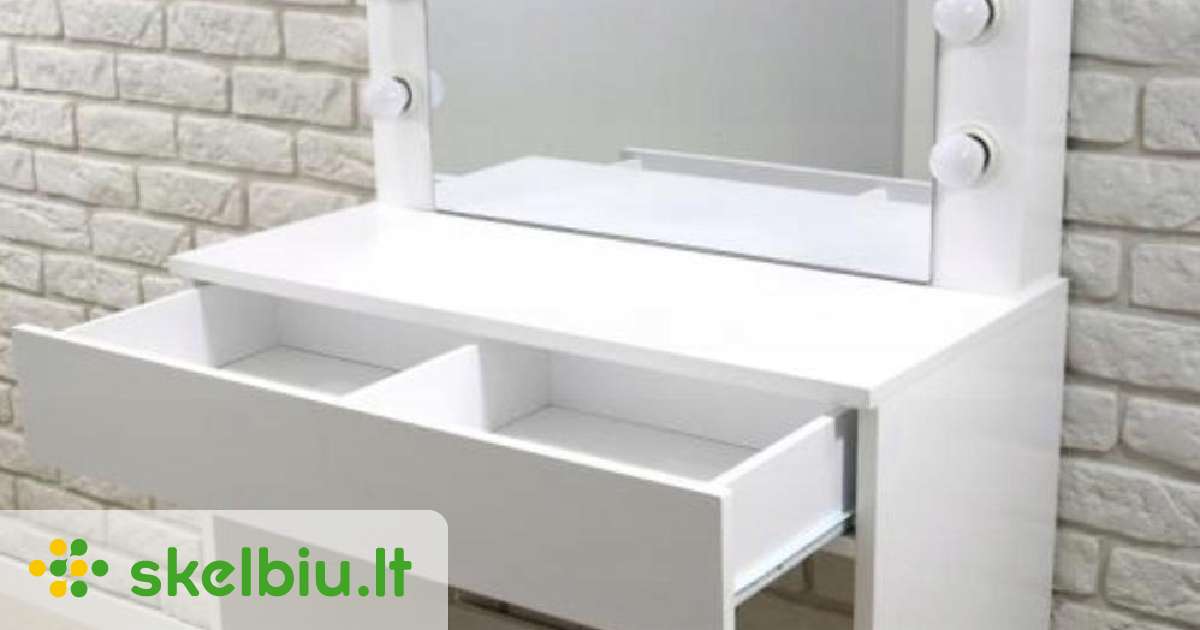 Kosmetikos ir makiažo staliukas su apšvietimu - Skelbiu.lt